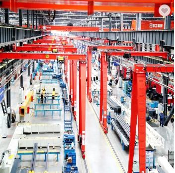 China 5m Span Box Type Electric Hoist Semi Gantry Crane Remote Control for sale