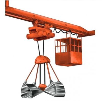 China Variable Speed Single Girder Wireless Remote Control Bridge Crane With Bucket for sale