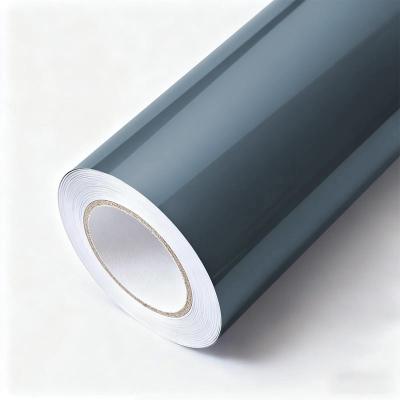 China 1.52mx17.5m Gloss Vinyl Car Wrap High Density Gloss Grey Vinyl Wrap OEM / ODM HYC1096 for sale