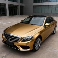 China Fade Resistant Matte Vinyl Car Wrap Customized Matte Gold Car Wrap Durable HYH1037 for sale