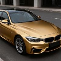 China Fade Resistant Matte Vinyl Car Wrap Customized Matte Gold Car Wrap Durable HYH1037 for sale