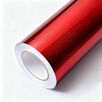 China Anti Scratch Red Metallic Vinyl Wrap OEM / ODM Gloss Red Vinyl Wrap HYM1063 for sale
