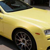 China 1.52mx17.5m Color Vinyl Wrap Anti Scratch Gloss Yellow Vinyl Wrap OEM / ODM HYC1107 for sale