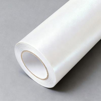 China Waterproof White Pearlescent Vinyl Wrap OEM / ODM Metallic White Vinyl Wrap HYM1074 for sale