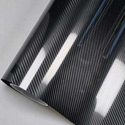 China Weather Resistant Black Carbon Fiber Wrap OEM / ODM High Gloss Carbon Fiber Wrap HYM1114 for sale