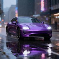 China Customized Gloss Vinyl Car Wrap Waterproof Black Purple Car Wrap Anti Scratch HYH1118 for sale
