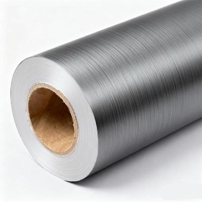 China Matte Metallic Grey Vinyl Wrap 1.52mx17.5m Brushed Metal Car Wrap Waterproof HYH1166 for sale
