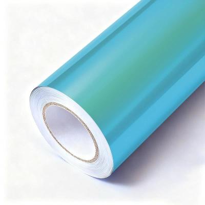 China Magic Gold Sky Blue Holographic Vinyl Wrap Waterproof Holographic Vinyl Wrap HYH1039 for sale