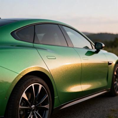 China Matt Magic Green Gold Vinyl Wrap Customized Holographic Wrap For Cars HYH1048 for sale
