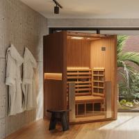 China High Quality Low EMF Infrared Sauna with Graphene Heating Temperature Adjustable 3 person for sale