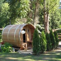 China 2025 Sauna Manufacturers Custom Outdoor sauna room Red Cedar Far Infrared barrel sauna for sale