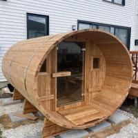 China Hot Selling Outdoor Traditional Steam Sauna Room for Garden Villa 4-8 Person Canada Red Cedar for sale