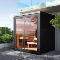 China Factory Supply Outdoor Sauna 2-4 Person Family Traditional Steam Sauna Hemlock/Red Cedar Spa for sale