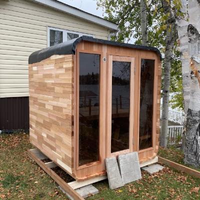 China Hot Selling 2-4 Person Traditional Wood Steam Sauna Room Shower 12kw Control Panel Hemlock Solid Wood 220v for Relaxation for sale