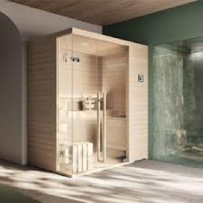 China Custom Canadian Red Cedar Sauna Room with Ceramic Heater Tube and 18-65 Temperature Adjustable for sale