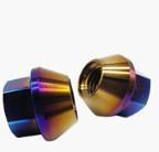 China GR5 Burnt Titanium Lug Nuts M7 6al4v Titanium Nut Bolt Forged for sale