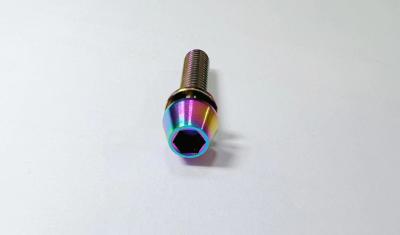 China DIN 912 Titanium Nut Bolt Conical Head Rainbow M5×20mm With Washer for sale