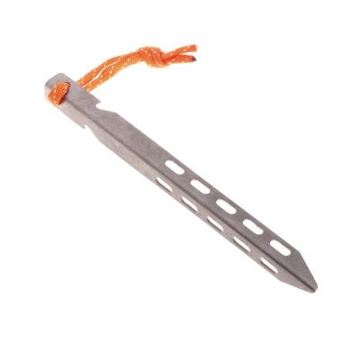 China Optional Size ISO 9001 Titanium V Stakes Gr2 Titanium Tent Pegs for sale