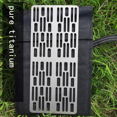 China Portable Gr5 Titanium Grate 25x16cm Titanium Bushcraft Grill Cookware for sale
