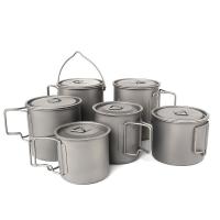 China Gr2 Titanium Portable Cooking Pot 131g Titanium Items For Electric Stove Top for sale