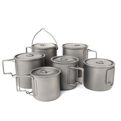 China Gr2 Titanium Portable Cooking Pot 131g Titanium Items For Electric Stove Top for sale