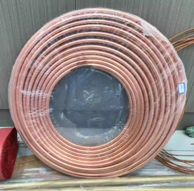 China Gas Powered Copper Refrigeration Tube Pancake Coil Soft Temper Ends ASTM B280 Industrial for sale