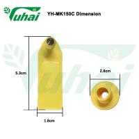 China RFID Livestock Ear Tag TPU Yellow Cattle Ear Tag Animal Tagger With Laser Printing for sale