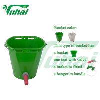 China White Calf Feeding Buckets With Nipple 8l Crash Resistance Animal Feeding Tools for sale