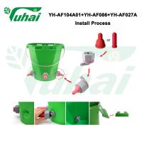 China White Calf Feeding Buckets With Nipple 8l Crash Resistance Animal Feeding Tools for sale