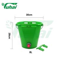 China Animal Feeding Buckets With Multiple Size Teats Nipple 8l Cattle Feeder Buckets for sale