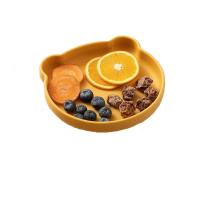 China Silicon Pink Childrens Tray Plate Spoons And Bowl With Compartment With Size Is 18*18*4cm And Weight Is 220 Gram for sale