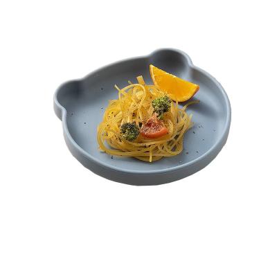 China Silicon Pink Childrens Tray Plate Spoons And Bowl With Compartment With Size Is 18*18*4cm And Weight Is 220 Gram for sale