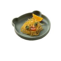 China Silicon Pink Childrens Tray Plate Spoons And Bowl With Compartment With Size Is 18*18*4cm And Weight Is 220 Gram for sale