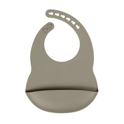 China Grey Silicone Weaning Bibs Food Catcher Personalised With Size Is 3.5*30.6*20.8 cm And Weight Is 81 Gram for sale