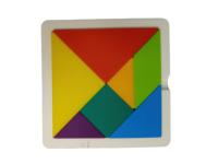 China 7pc Tangram Children Puzzle Personalised Silicone Teether With Size Is 15*15*3 cm And Weight Is 230 Gram for sale