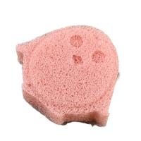 China Three Leaf Pink Colour Absorbency Soft Body Konjac Sponge Long lasting Rectangular Shape Assorted Colors Size Is 8*6*2.5 for sale