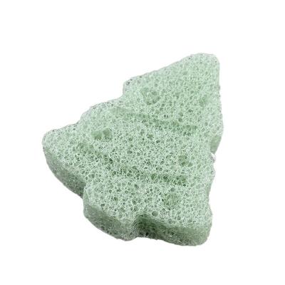 China Absorbency Polyurethane Foam Konjac Sponge Unscented Children Cleaning Sponstmas Tree Blue Color Size Is 8*6*2.5 cm for sale