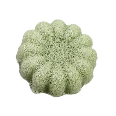 China Pumpkin Shape Green 16Gram Soft Childrens Konjac Sponge Absorbency Long lasting Durability Unscented for Gentle Cleaning for sale