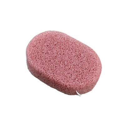 China Oval Shape Red Absorbency Facial Konjac Sponge for a Fun and Clean Bath Time Size Is 8*6*2.5 cm And Weight Is 16 Gram for sale