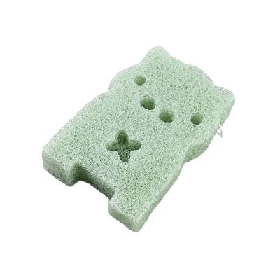China Bear Non toxic Soft Baby Bath Sponge/Charcoal Konjac Sponge Absorbency Cleaning Tool for Safe Playtime Size Is 8*6*2.5cm for sale