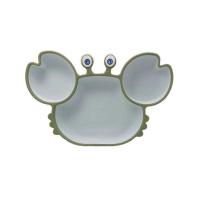 China Blue White Crab Customized Childrens Silicone Plates bowl Phthalate Free With Size Is 23*18*3.7cm And Weight Is 241 Gram for sale