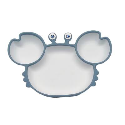 China 2 Colors Crab Customized Childrens Silicone Plates bowl Phthalate Free With Size Is 23*18*3.7 cm And Weight Is 241 Gram for sale