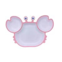 China Blue White Crab Customized Childrens Silicone Plates bowl Phthalate Free With Size Is 23*18*3.7cm And Weight Is 241 Gram for sale