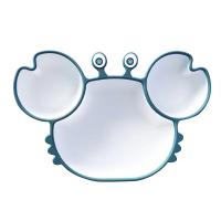 China Blue White Crab Customized Childrens Silicone Plates bowl Phthalate Free With Size Is 23*18*3.7cm And Weight Is 241 Gram for sale