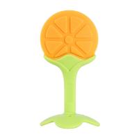 China Strawberry Shape Gentle Rubber Silicone Baby Teether Food Grade For Infant Teething With Size 8*7.3 cm Weight Is 44 Gram for sale