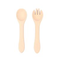 China Silicone Baby Forks Spoons Eco-Friendly 9.5x9.5x4 Cm 48 Grams Khaki/Blue 9 Colours for sale