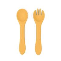 China Silicone Baby Forks Spoons Eco-Friendly 9.5x9.5x4 Cm 48 Grams Khaki/Blue 9 Colours for sale