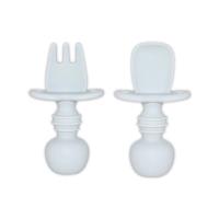 China 48 Grams Different Blue Colors Silicone Baby Forks Spoons Eco Friendly 9.5x9.5x4 Cm for sale