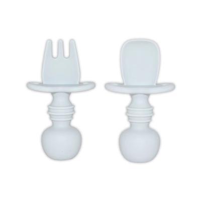 China 48 Grams Different Blue Colors Silicone Baby Forks Spoons Eco Friendly 9.5x9.5x4 Cm for sale