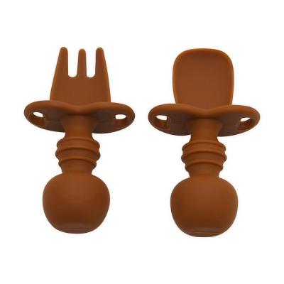 China Eco Friendly Silicone Baby Forks Spoons With 48 Gram Weight And Size 9.5x9.5x4 Cm for sale